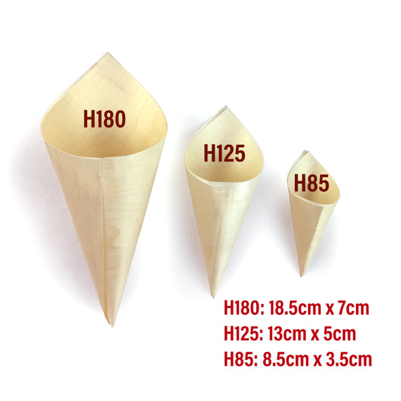 Wooden Cone H85 H125 H180 - Polyon Food Packaging Sdn. Bhd.